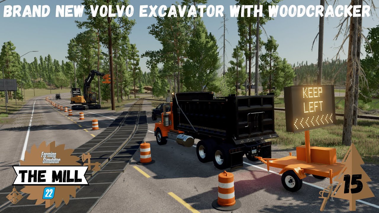BRAND NEW VOLVO EXCAVATOR WITH WOODCRACKER | FS22 Timelapse | #15 ...