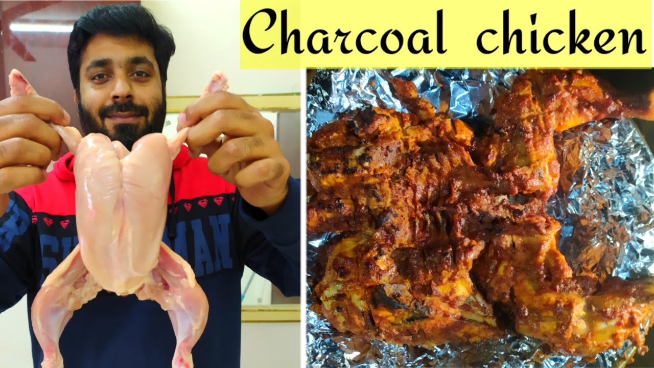 Charcoal chicken//Barbecue style//spicy charcoal chicken//Grilled ...