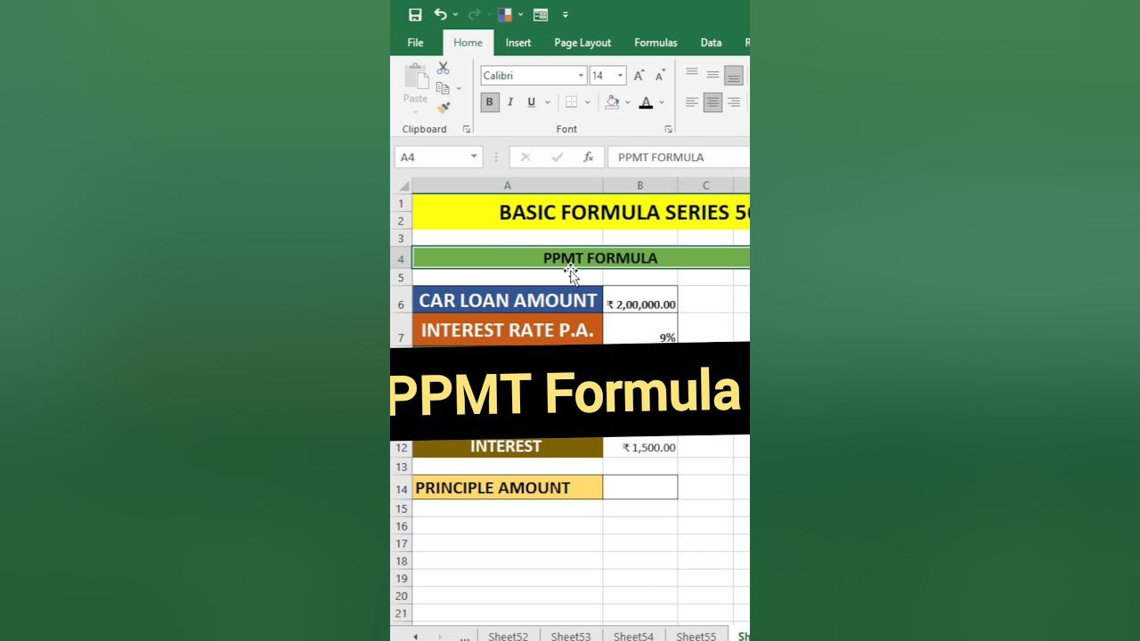 How to calculate Principal Amount using PPMT Formula in Excel? || PMT ...