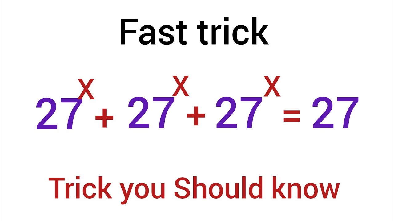 Math Exponential Fast trick for Students|Olympiad question - YouTube