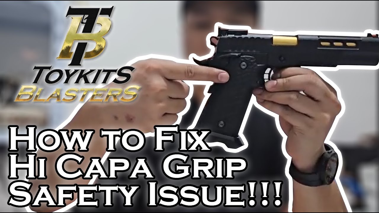 How To Fix Hi Capa Grip Safety Issue Emg Sti Dvc 3 Gun Airsoft Blaster Pistol Youtube