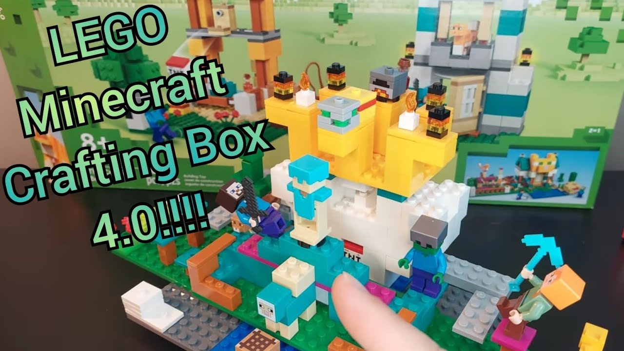LEGO Minecraft The Crafting Box 4.0 Review 21249 Unbox Creeper Zombie ...
