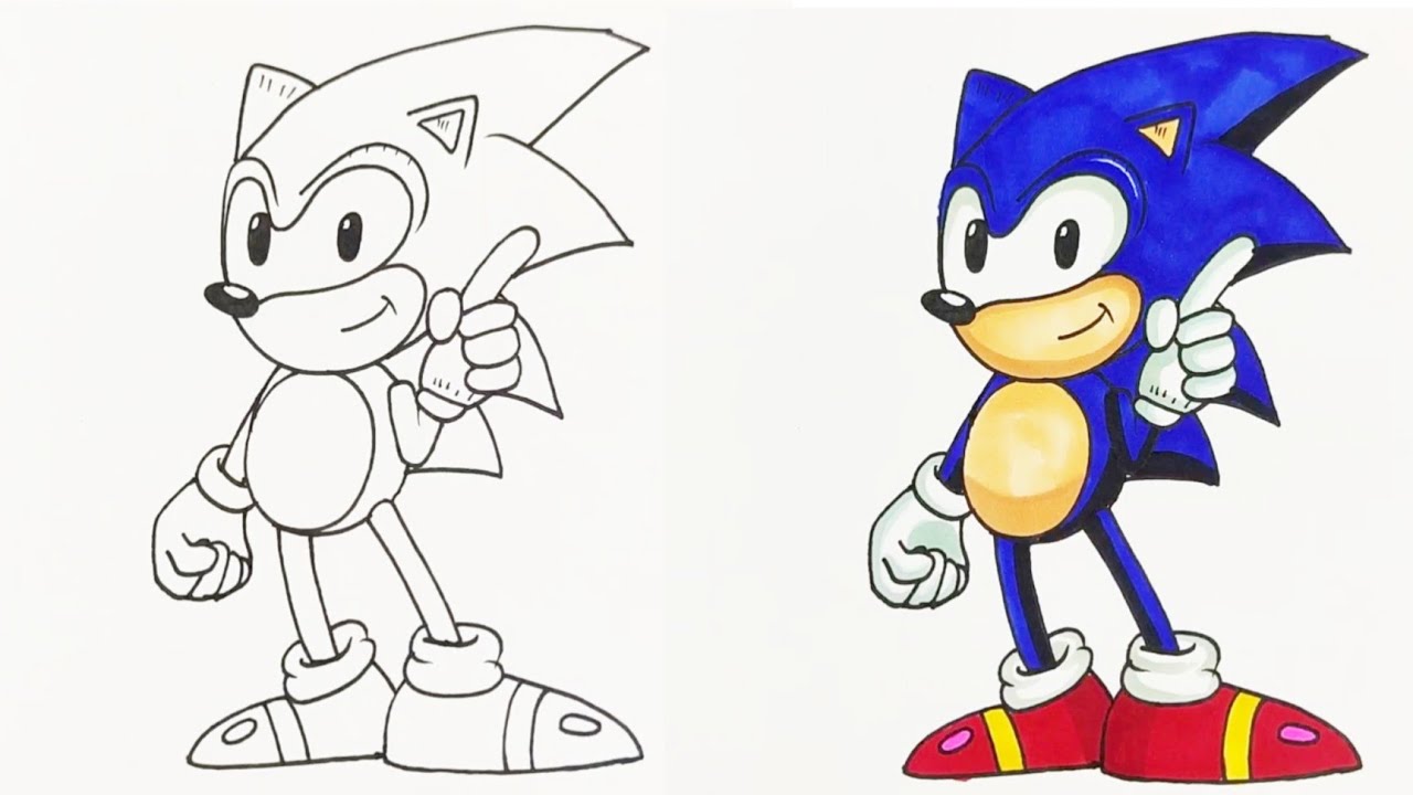 How to draw Sonic cute easy | step by step tutorial - YouTube