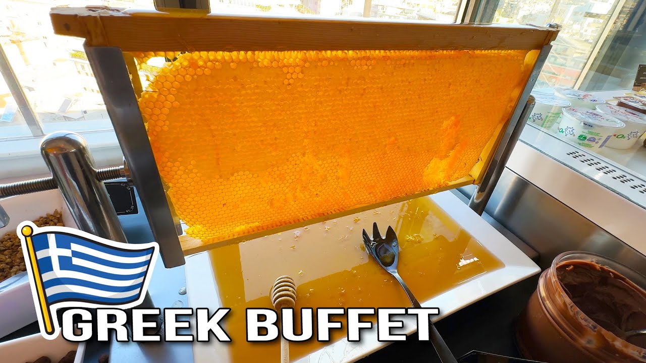 Best Hotel Buffet in Athens, Greece • Real Honey Comb - YouTube