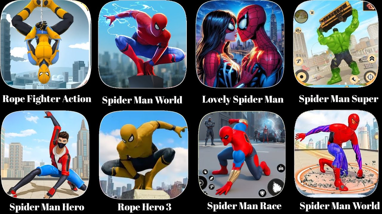 Rope Fighter Action, Spider Man World, Super Hero game, Lovely Spider ...