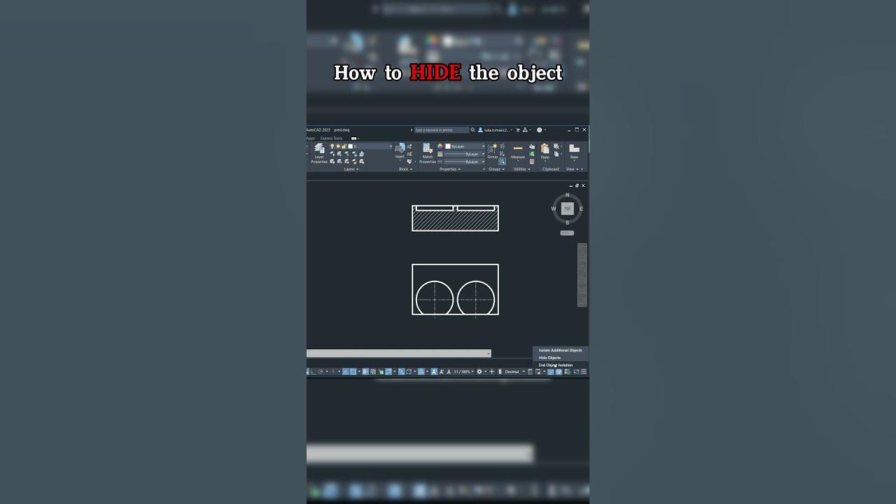 How To HIDE Or ISOLATE Objects In AutoCad - YouTube