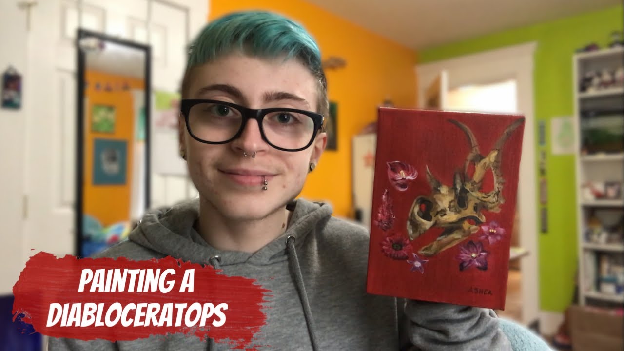 Painting A Diabloceratops Skull | Dinosaur Time Lapse (Devil Town v2 ...