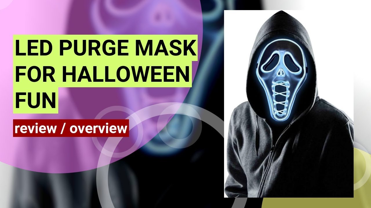 Review: Spooky LED Light Up Purge Mask for Halloween Costumes - YouTube