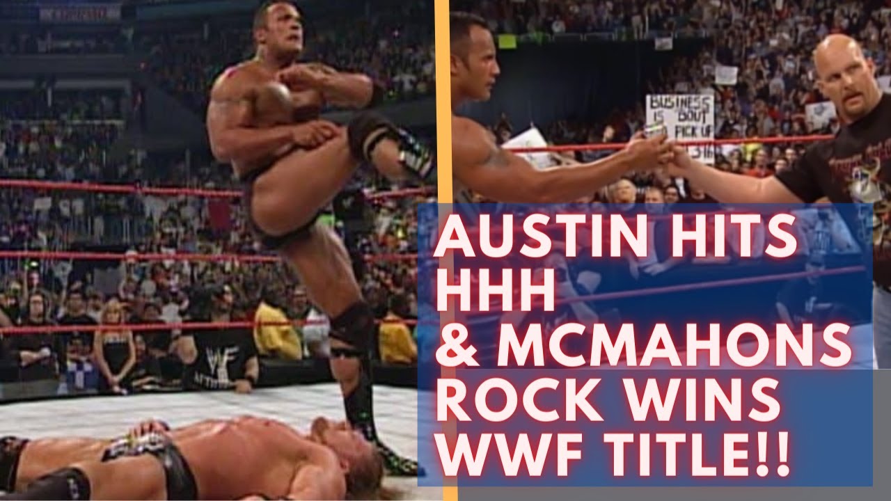 Austin Saves The Rock!! HHH vs The Rock - Backlash 2000 - Wrestling ...