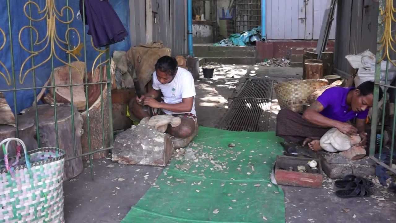 Traditional wood carving in Myanmar (Burma) - YouTube