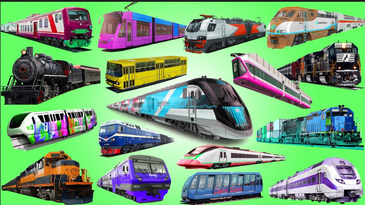 Railway Vehicles - Trains and Subways - Trains Name Sounds - Types of Trains - YouTube