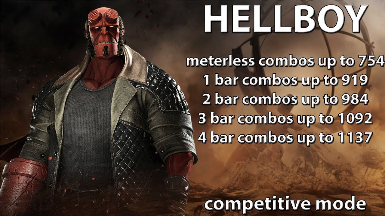 Injustice 2: Hellboy combo guide. Beginner/advanced. Damage up to 1137. Competitive mode. Damage ...
