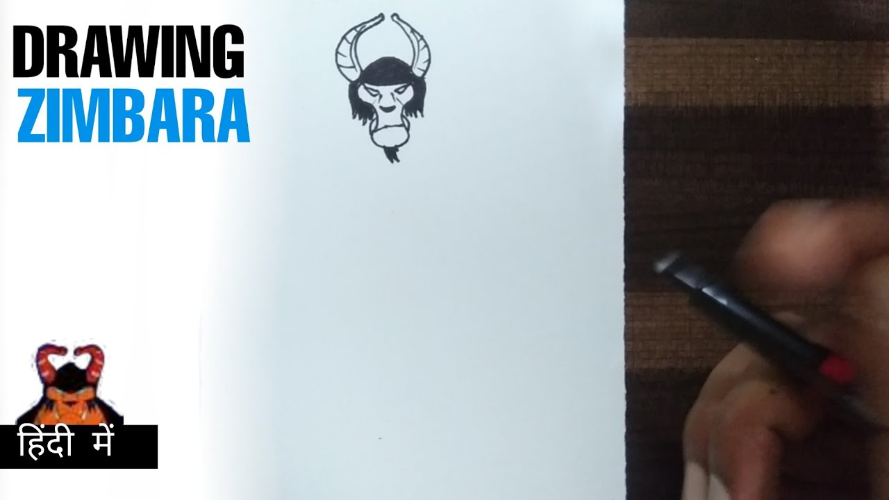 Drawing Zimbara 🔥 Vs CHHOTA BHEEM - YouTube
