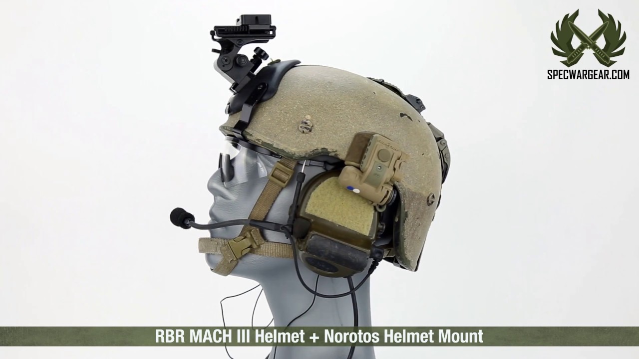 RBR MACH III Helmet + Norotos Helmet Mount - SPECWARGEAR.com - YouTube