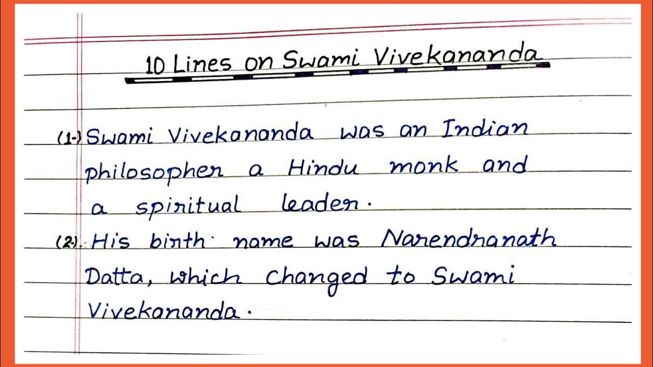 10 Lines on Swami Vivekananda/ Essay on Swami Vivekananda/Nibandh Swami ...