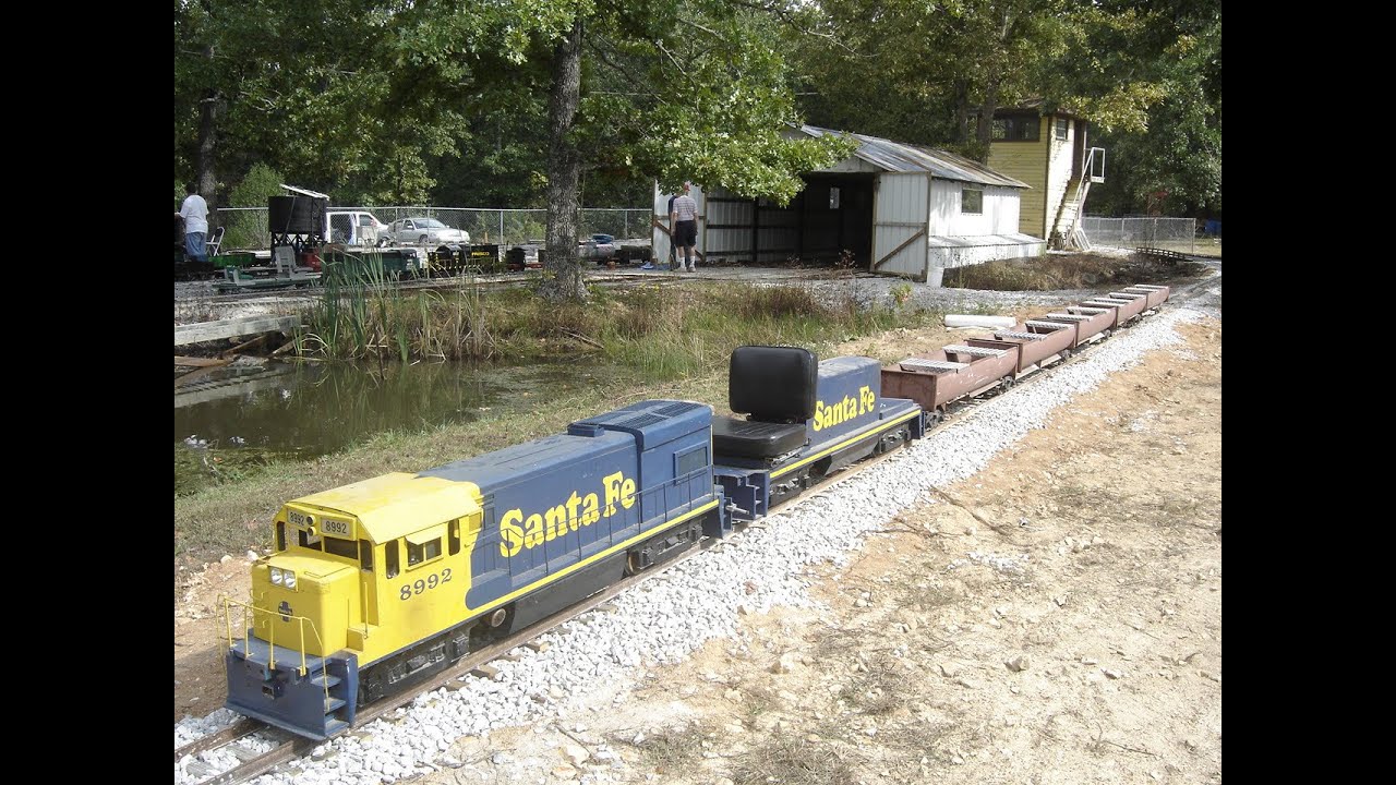 Train ride ,Santa Fe 1/8 inch model trains. Great hobby. - YouTube