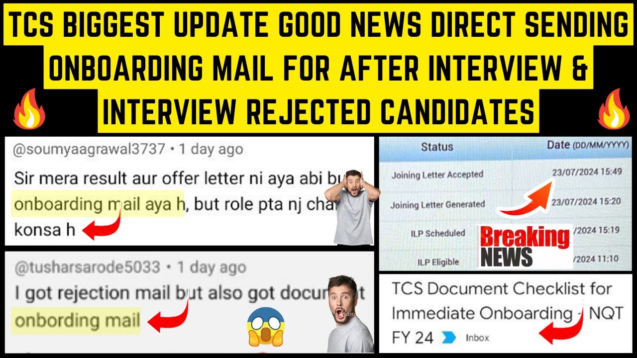 🔥FIRST TIME IN TCS HIRING DIRECT SENDING ONBOARDING MAIL FOR AFTER ...