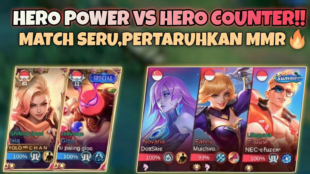 Pertaruhan MMR Hero Power VS Hero Counter!! Rank Rasa MPL Nih! Ixia ...