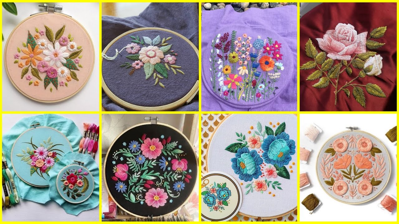 2024 floral hand embroidery designs / embroidery for beginners # ...