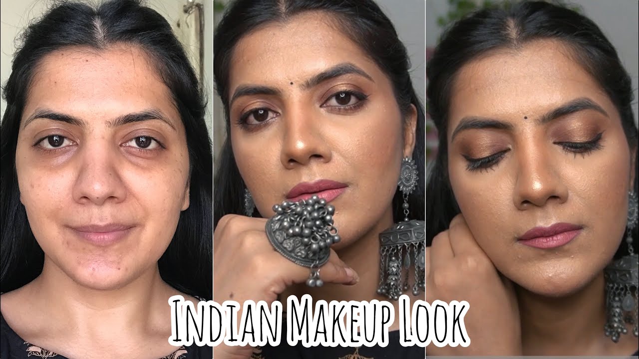 Simple & Easy Indian Makeup Tutorial / brown Smoky eye look ...