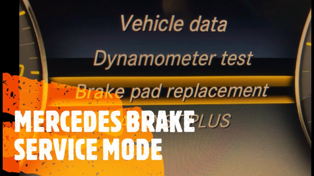 Mercedes rear brake pad change electric hand brake service position ...