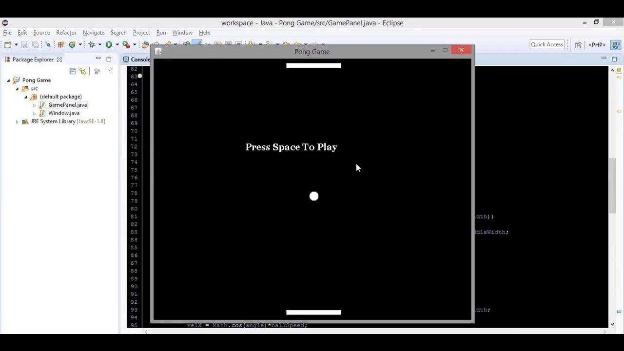 Java Speed Coding Game 2 : Pong - YouTube
