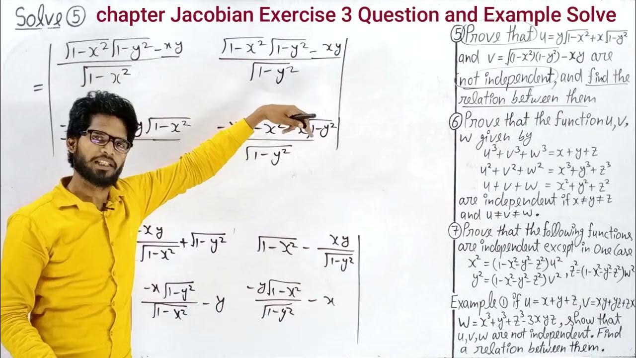 Jacobian chapter | Exercise 3 Question & Example Solve | BSc 1st year ...