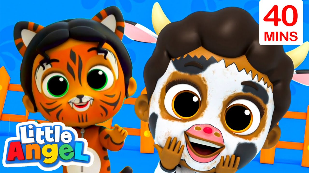 🐷 Animal Dance Song - Face Paint Fun! 🐮| Little Angel Kids Songs ...