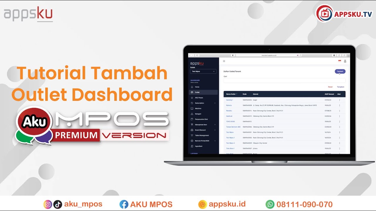 Tutorial Tambah Outlet Dashboard AKU MPOS - YouTube
