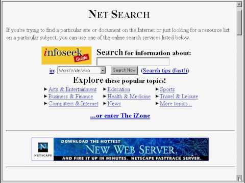 Netscape NetSearch in 1996 - YouTube
