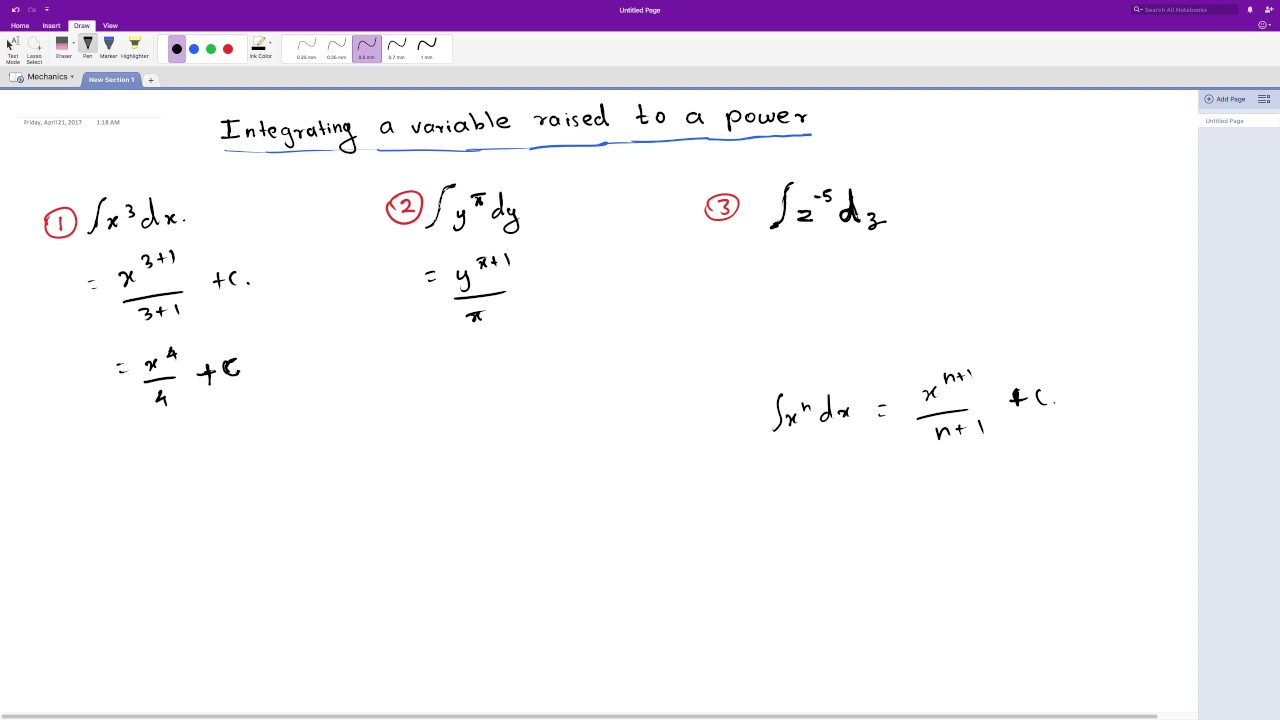 Integrating A Variable Raised To A Power Integral Calculus YouTube