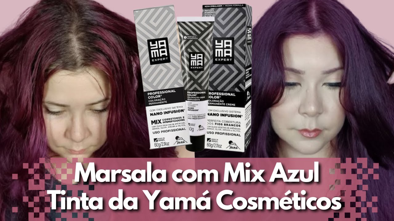 Cabelo MARSALA Tinta 9.26 e 011 MIX AZUL da Yamá Cosméticos NOVA ...