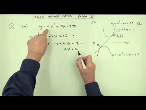 2006 SQA Higher Maths: paper 2 no.3: Tangent to a curve - YouTube