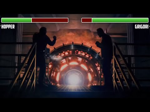 Hopper vs. Grigori (aka. the Russian Terminator)  WITH HEALTHBARS | HD | Stranger Things 3