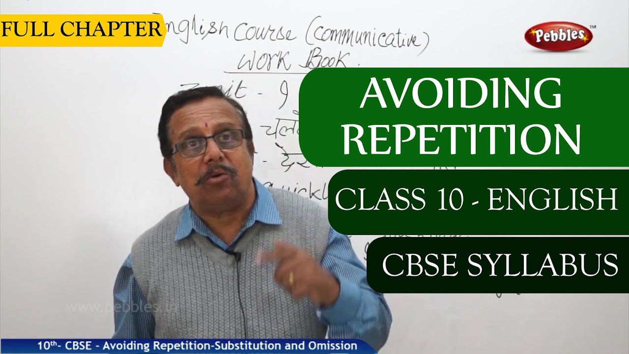 #Class 10 English |Avoiding Repetition full lesson | CBSE Syllabus ...