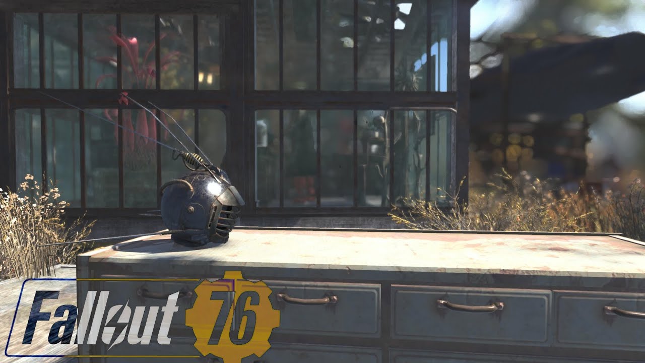 Fallout76 building tutorial - Eyebot helmet on a cabinet - YouTube