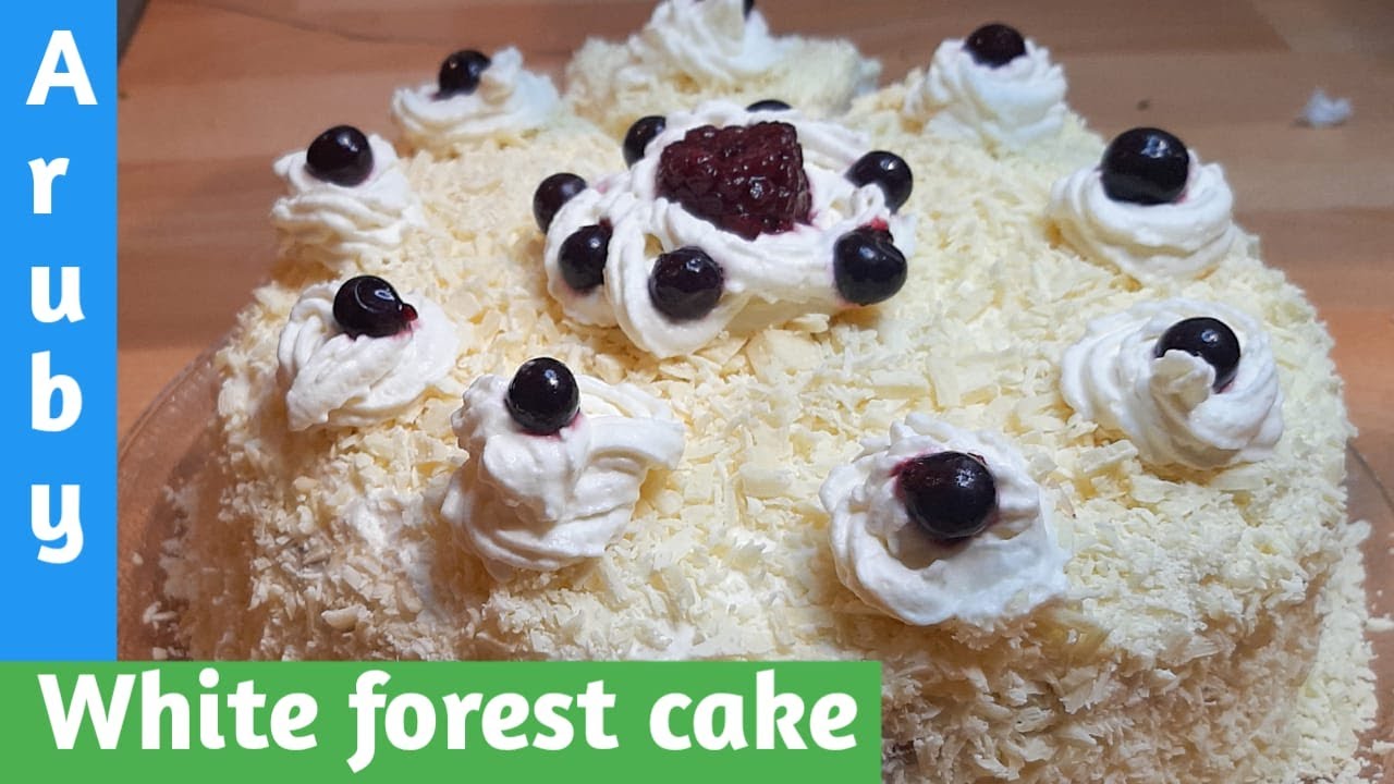 White forest cake recipe in English | How to make white forest cake at ...