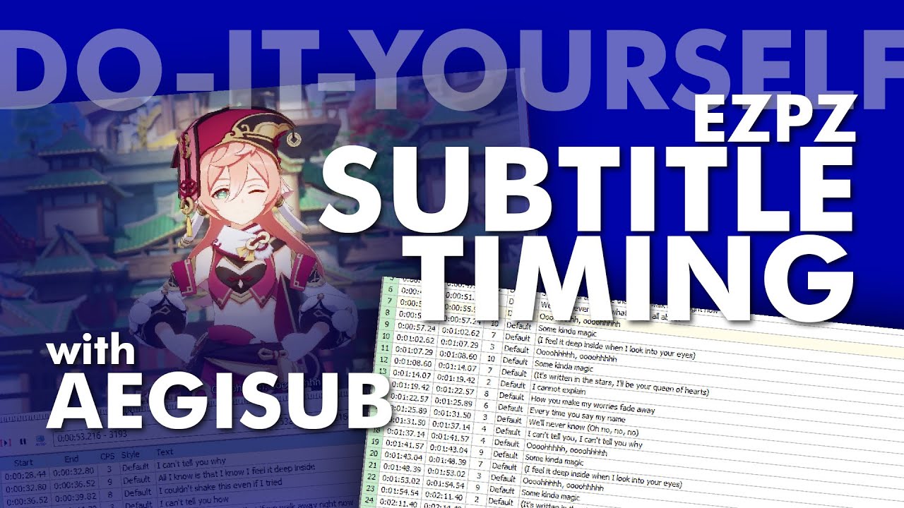 TIME Your SUBTITLES ezpz! #aegisub - YouTube
