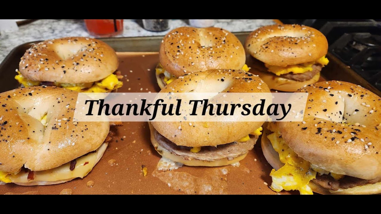 Thankful Thursday Bagel breakfast sandwiches #thankfulthursday2024 # ...