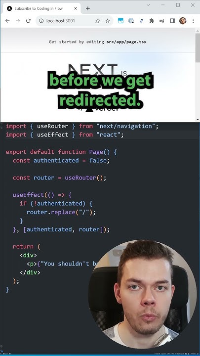 Nextjs Redirect Without Flashing Page Nextjs 14 App Router Nextjs Nextjstutorial Youtube
