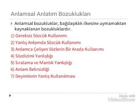 YGS Anlatım Bozuklukları 1
