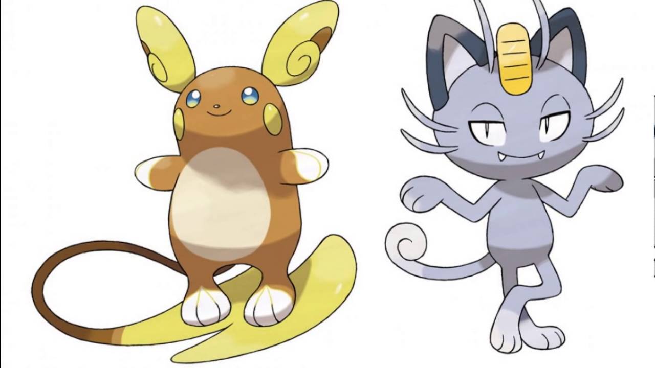 pokemon sun and moon update meowth aloha form - YouTube