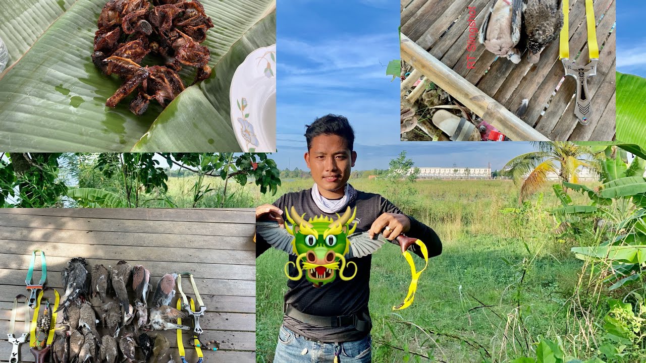 Hunting with full butterfly slingshot សប្បាយៗជាមួយបងប្អូននៅថ្ងៃអាទិត្យ🦋 ...