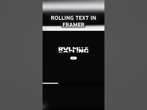 Rolling Text Animation in Framer #tutorial #framer #animation #nocode #ux #design - YouTube