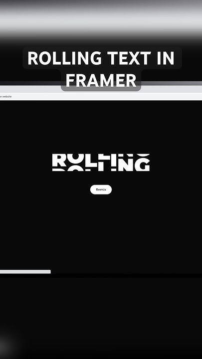 Rolling Text Animation in Framer #tutorial #framer #animation #nocode #ux #design - YouTube
