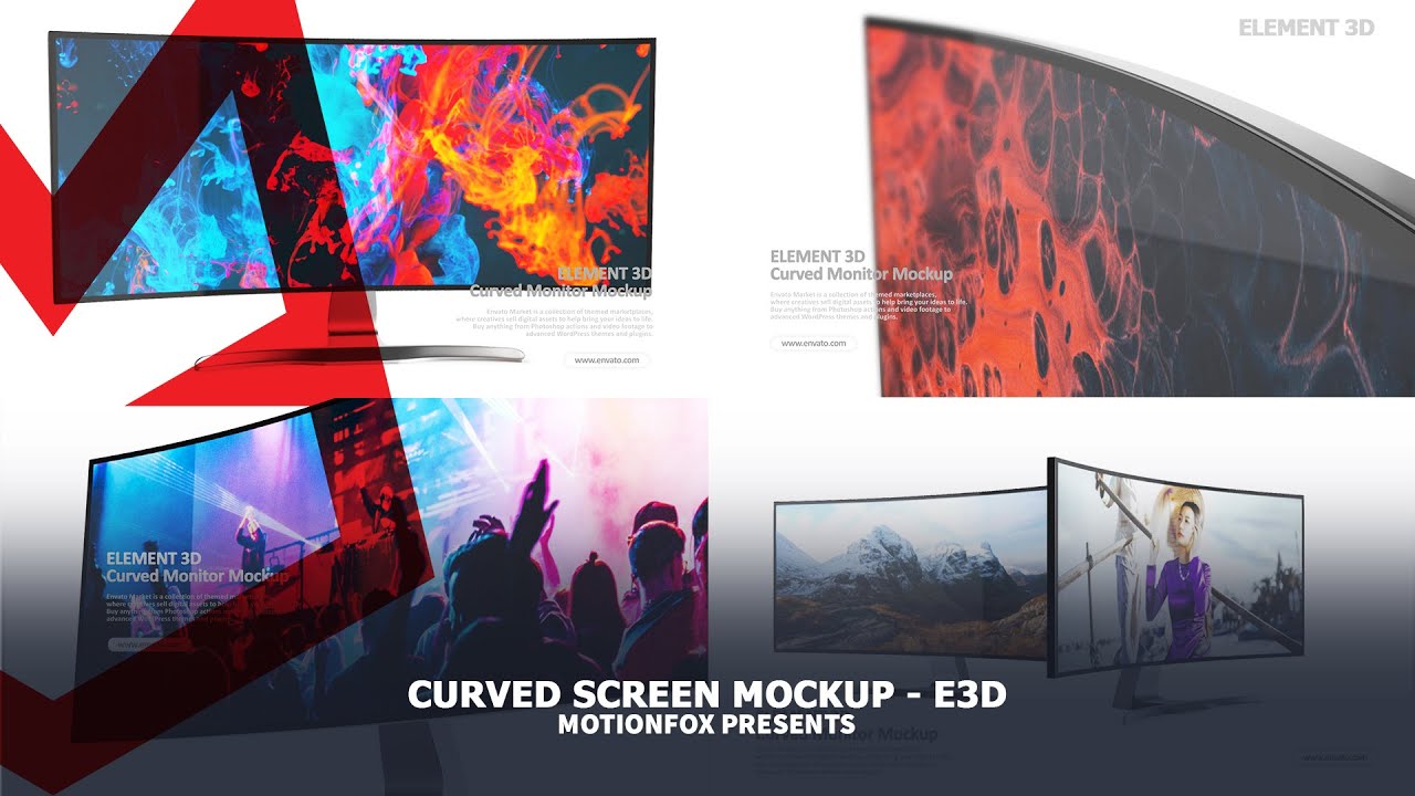 Curved Monitor Mockup Template 🖥📺👌👇 - YouTube