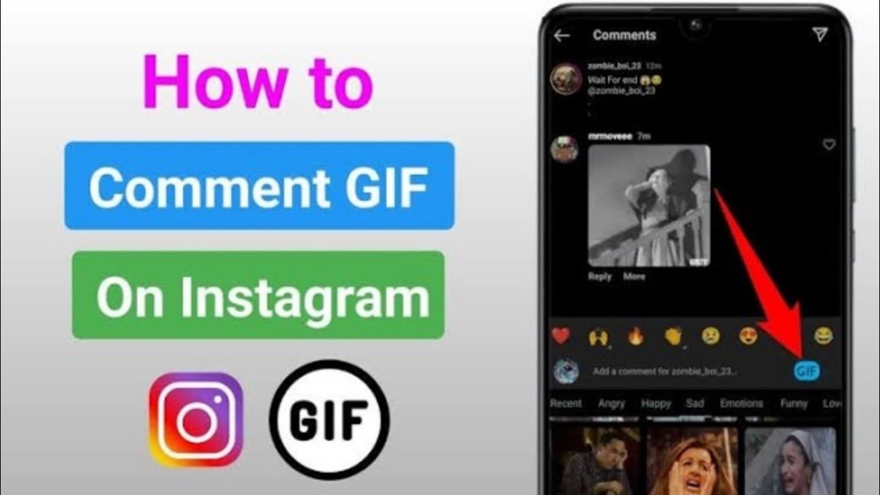 how to comment gif on instagram | gif comment instagram - YouTube