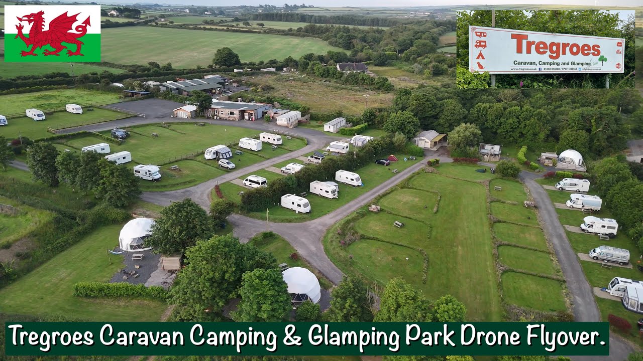 Tregroes Caravan Camping & Glamping Park 🏴󠁧󠁢󠁷󠁬󠁳󠁿 | Drone Footage 4K ...