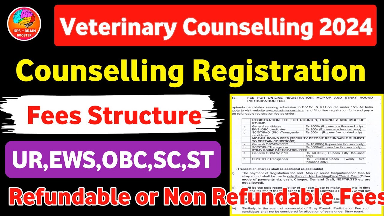 Veterinary Counselling 2024 Registration Fees || VCI Counselling 2024 ...