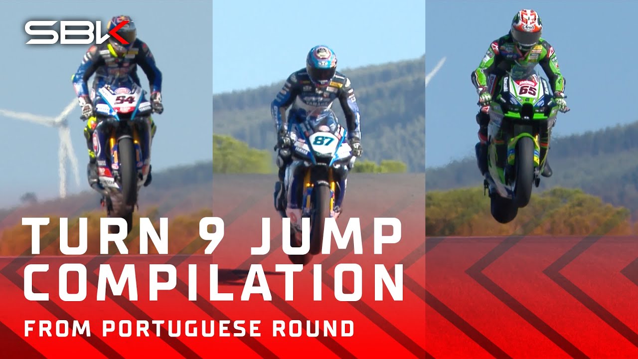 Turn 9 INCREDIBLE jump compilation 🛫 | #PRTWorldSBK 🇵🇹 - YouTube